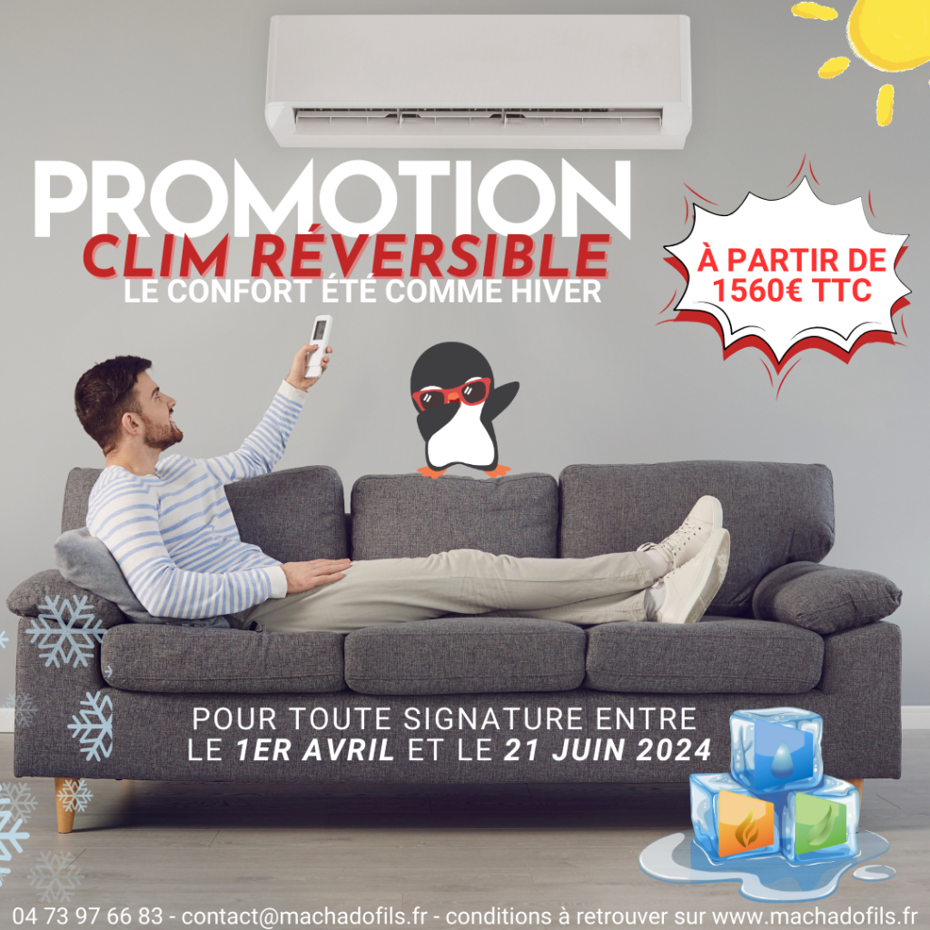 Promotion clim réversible entre le 1er avril et le 21 juin 2024